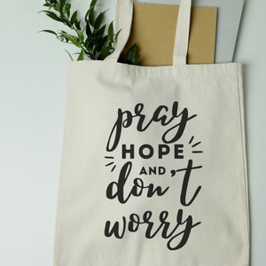 Pray Hope and Don't Worry Christian Tote Bag for Women Gift for ...
