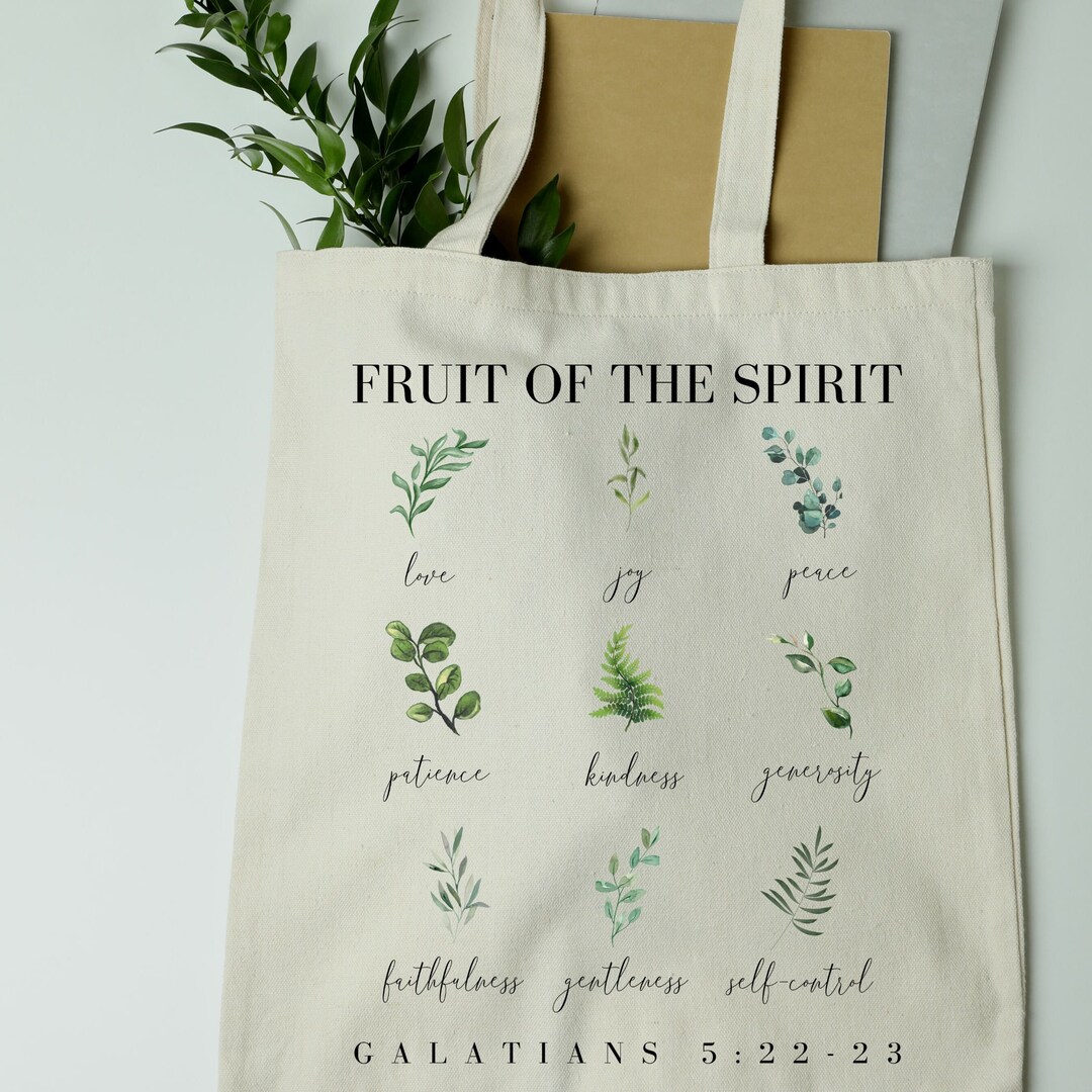 Christian Tote Bag Fruit of the Spirit Church Bag Christian Aesthetic ...
