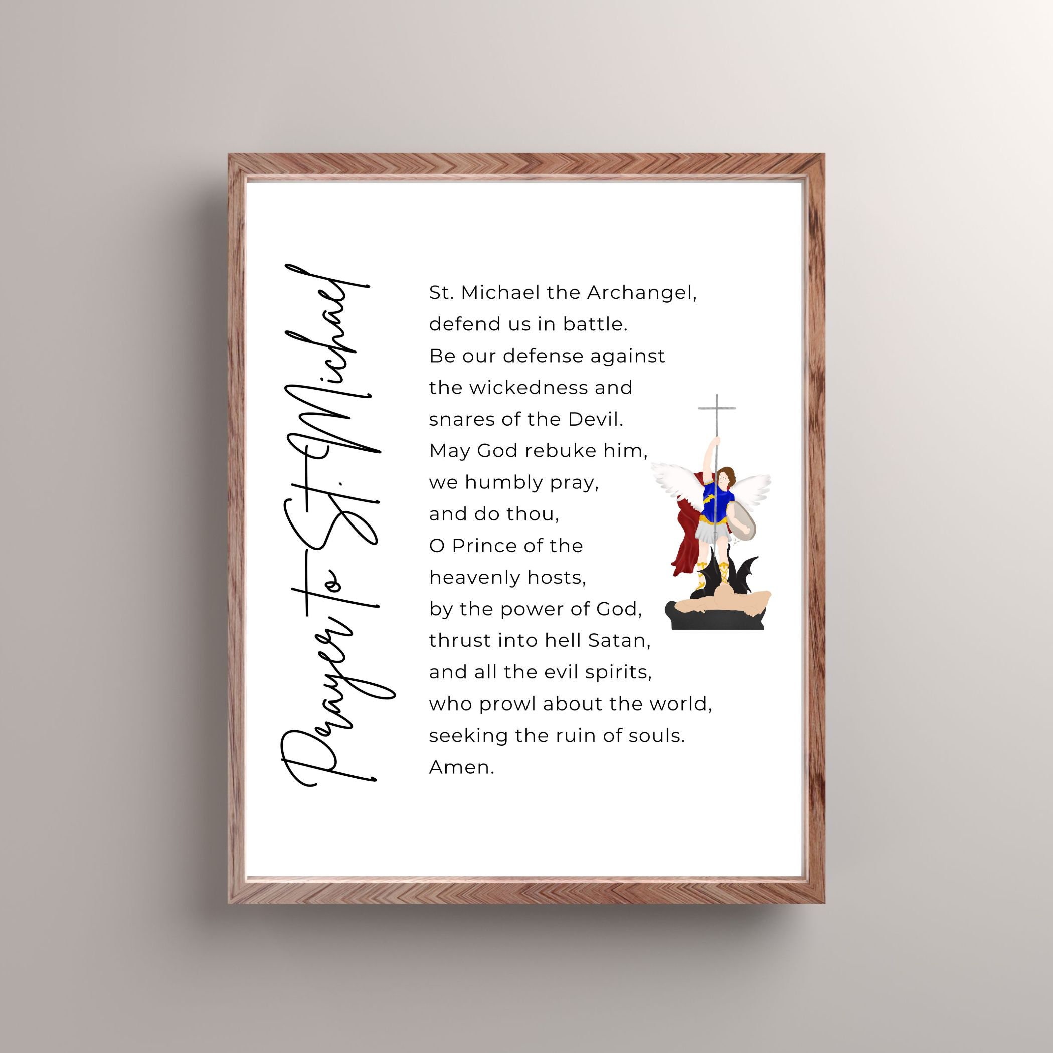 St. Michael Prayer Printable Poster Traditional Catholic Blessing ...