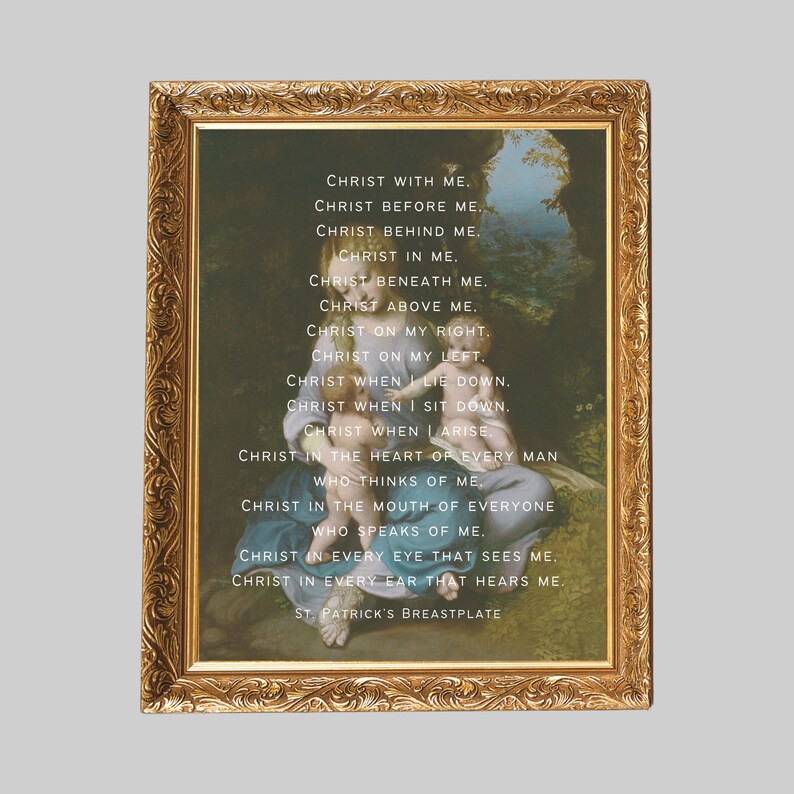 Saint Patrick Breastplate PRINTABLE Poster, Christ With Me Prayer ...