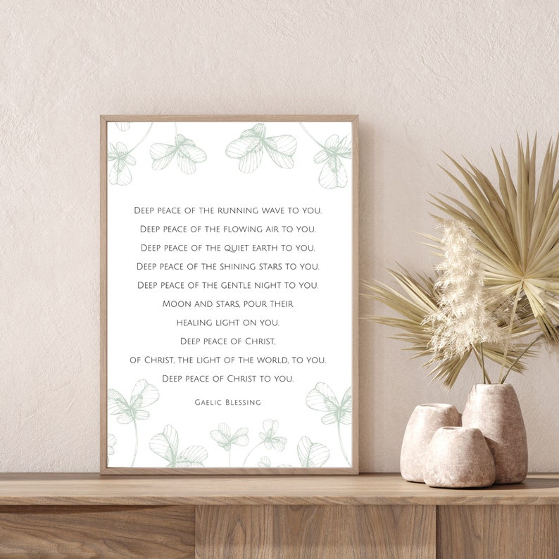 Irish Blessing Printable Poster, Deep Peace Prayer, Gaelic Blessing ...