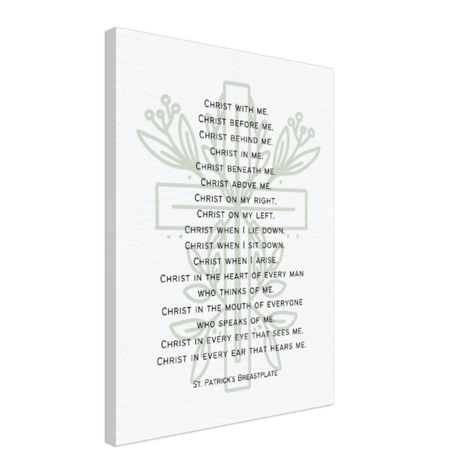 Saint Patrick Breastplate Canvas Wall Art Print Sign, Christ With Me ...