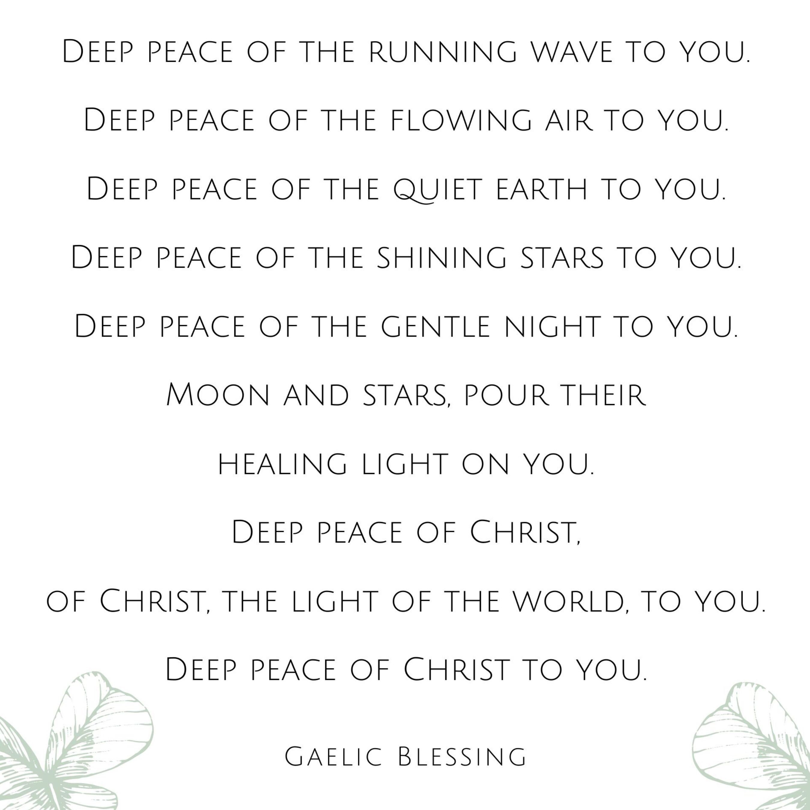 Irish Blessing Canvas Wall Art Sign Deep Peace Prayer Gaelic - Etsy