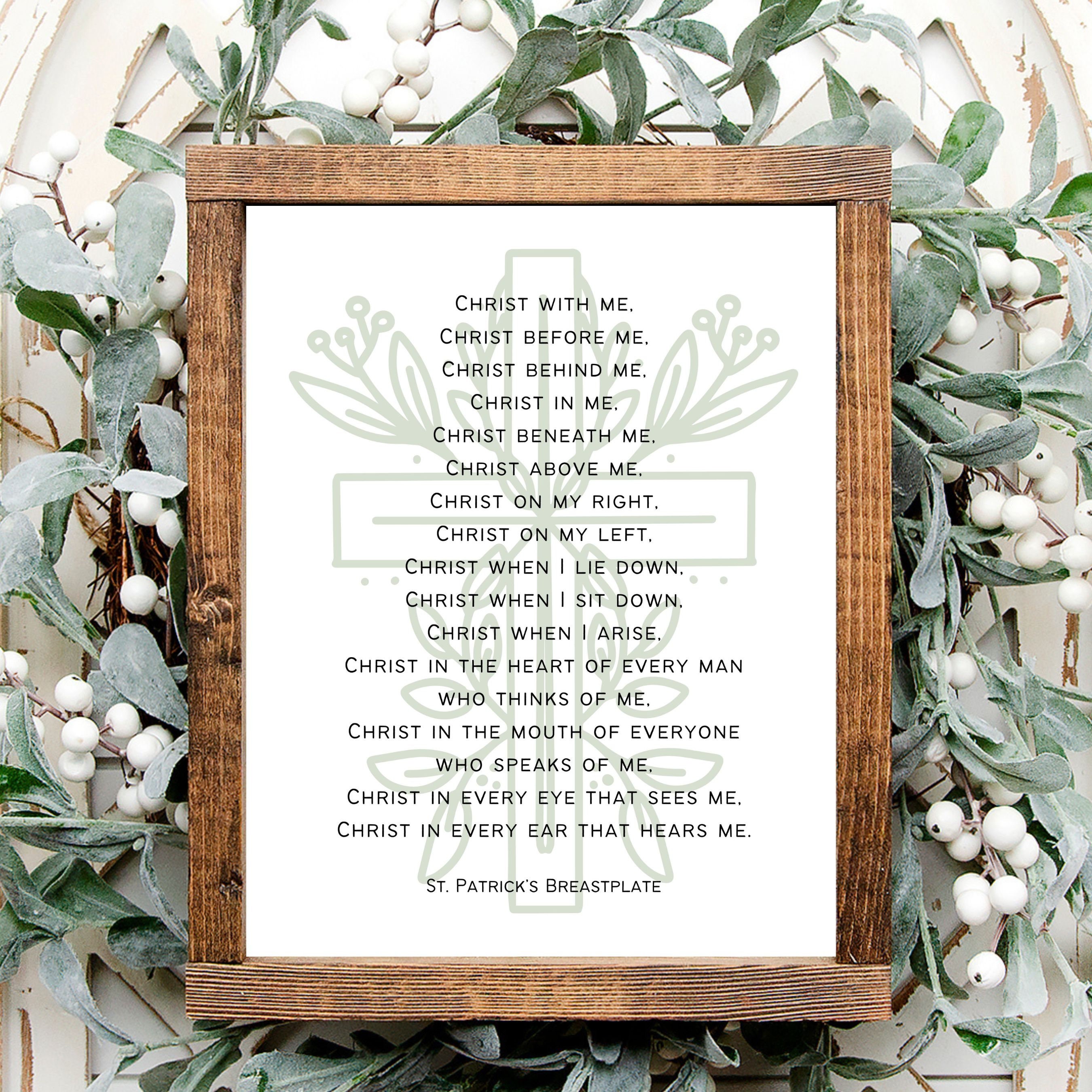 Saint Patrick Breastplate PRINTABLE Poster Christ With Me - Etsy Australia