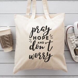 Pray Hope and Don't Worry Christian Tote Bag for Women Gift for ...
