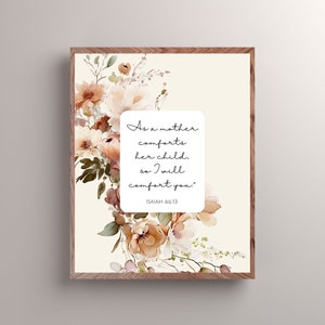 Christian Motherhood Floral Printable Set of 5 Posters for Mother Bible ...