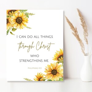 I Can Do All Things Through Christ Who Strengthens Me, Floral Scripture ...