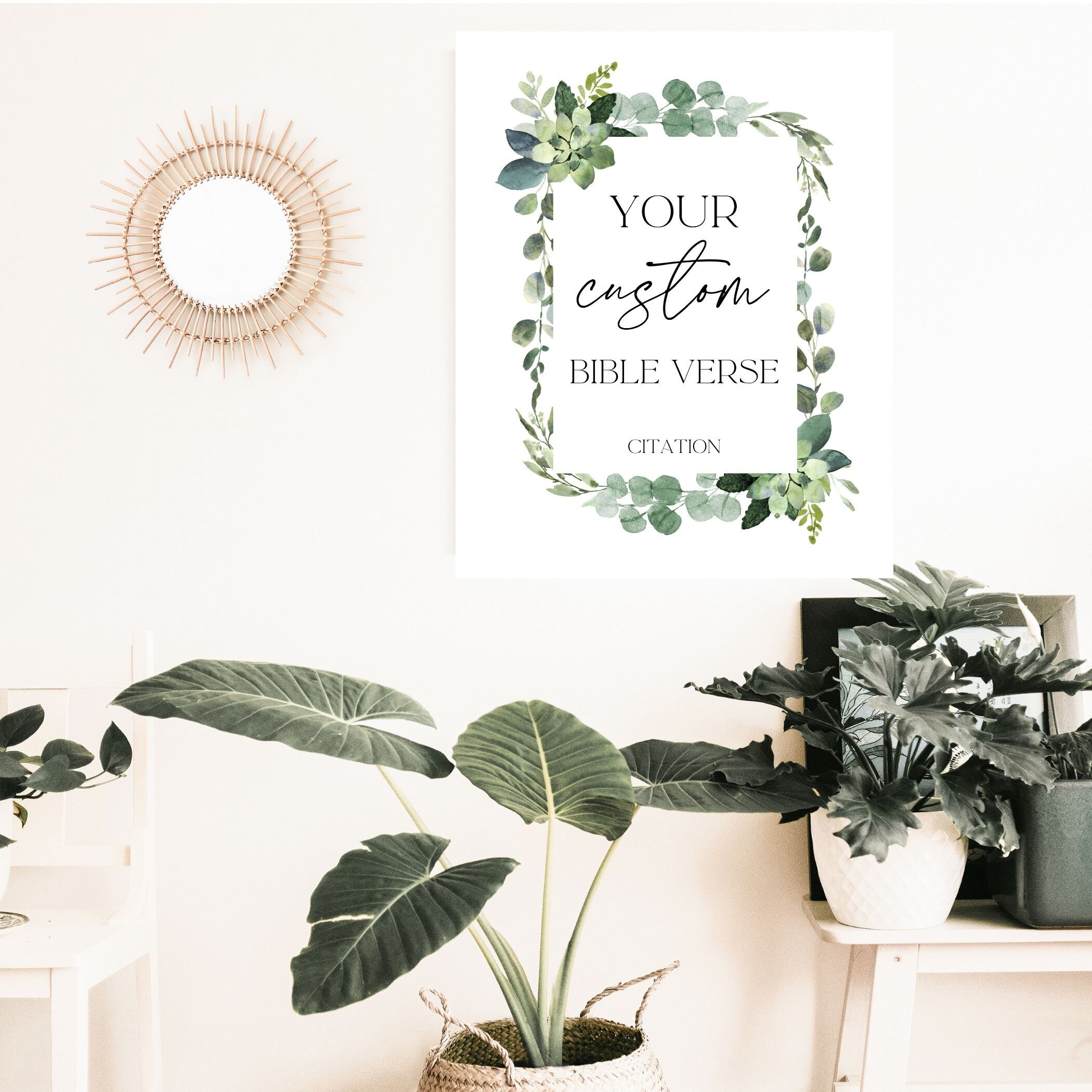 Custom Bible Verse Canvas Sign Personalized Scripture Artwork Christian ...