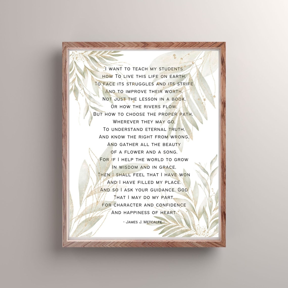 Teacher Poem Printable Gift for Teacher End of Year Teacher Retirement ...
