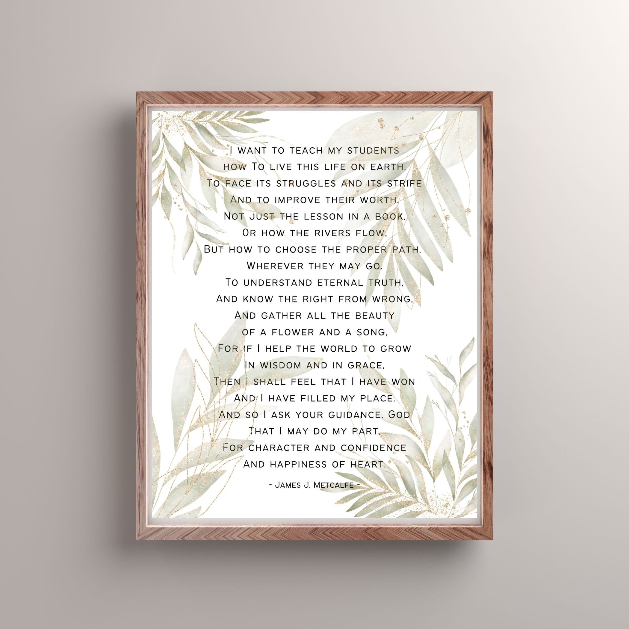 Teacher Poem Printable Gift for Teacher End of Year Teacher Retirement ...