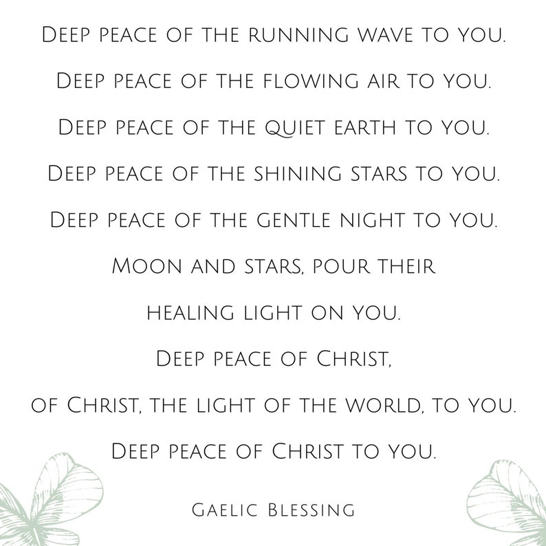 Irish Blessing Printable Poster, Deep Peace Prayer, Gaelic Blessing ...