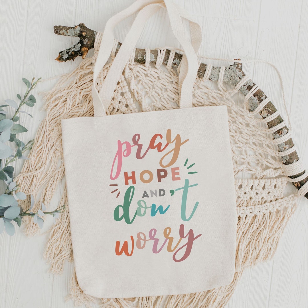 Pray Hope and Don't Worry Christian Tote Bag for Women Gift for ...