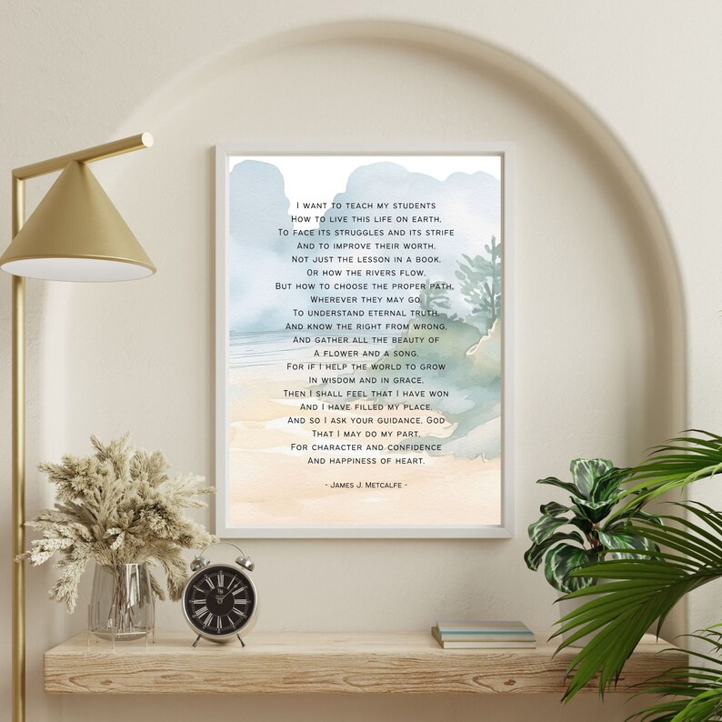 Teacher Appreciation Printable Gift for Teacher Poem End of Year ...