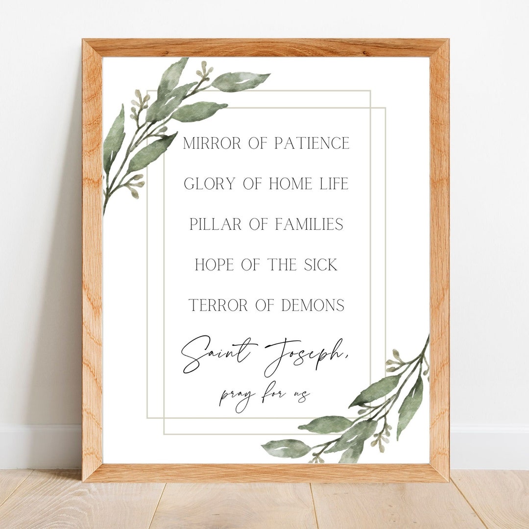 St. Joseph Printable Poster Traditional Catholic Wall Art, Litany of ...