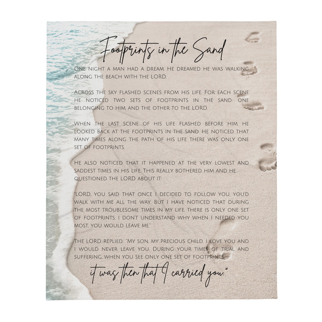 Footprints in the Sand Blanket, Footprints in the Sand Minky Throw ...