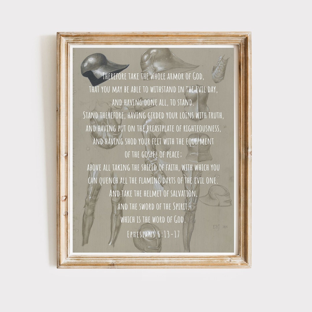 Armor of God Modern Christian Art Printable Poster, Confirmation Gift ...