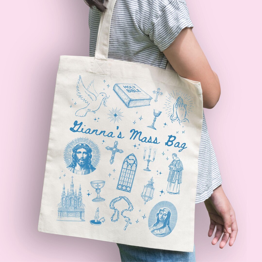 Personalized Catholic Mass Bag, Baptism Gift Boy, Custom Church Bag for ...