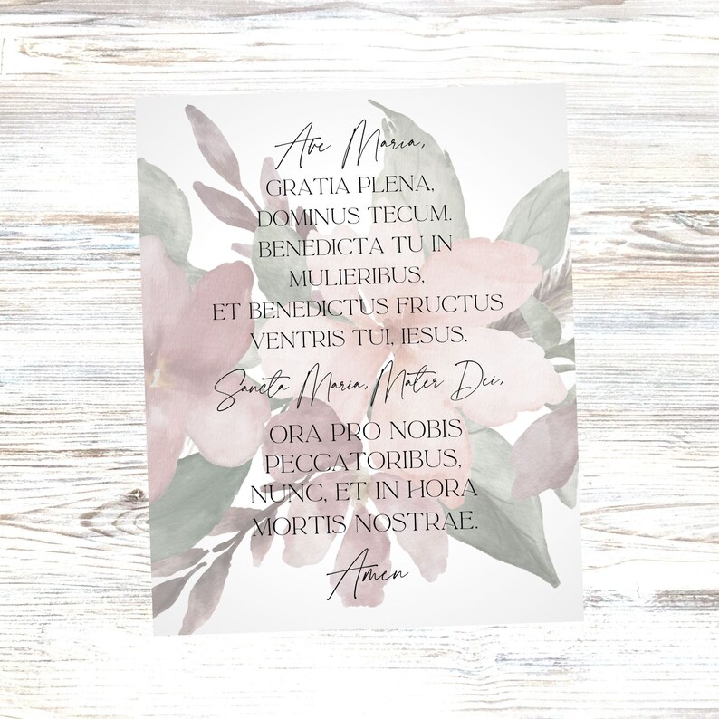 Ave Maria Printable Wall Art Ave Maria Digital Print Ave - Etsy