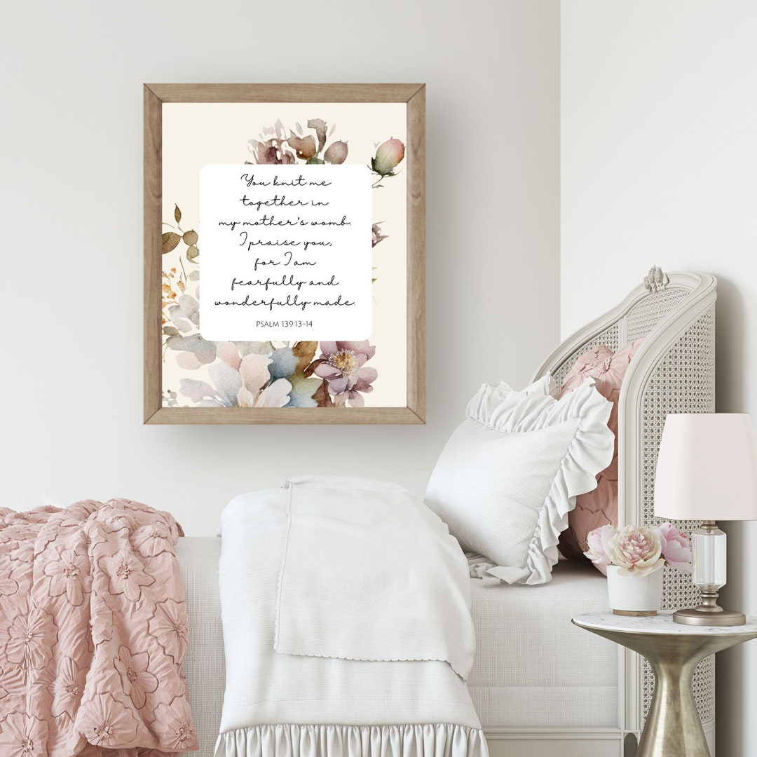Fearfully and Wonderfully Made, Psalm 139 Printable Wall Art, Scripture ...