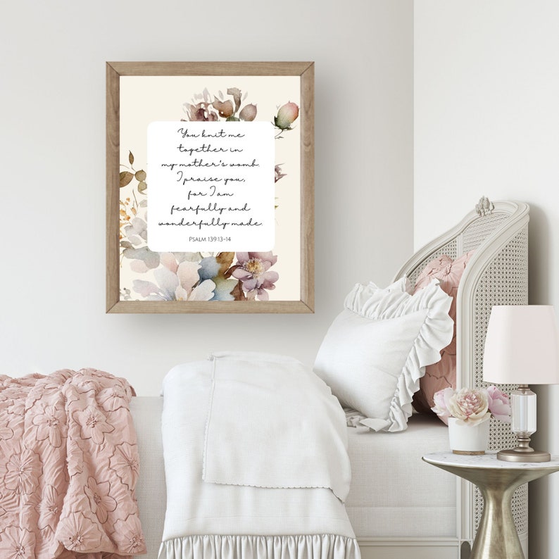Fearfully and Wonderfully Made, Psalm 139 Printable Wall Art, Scripture ...