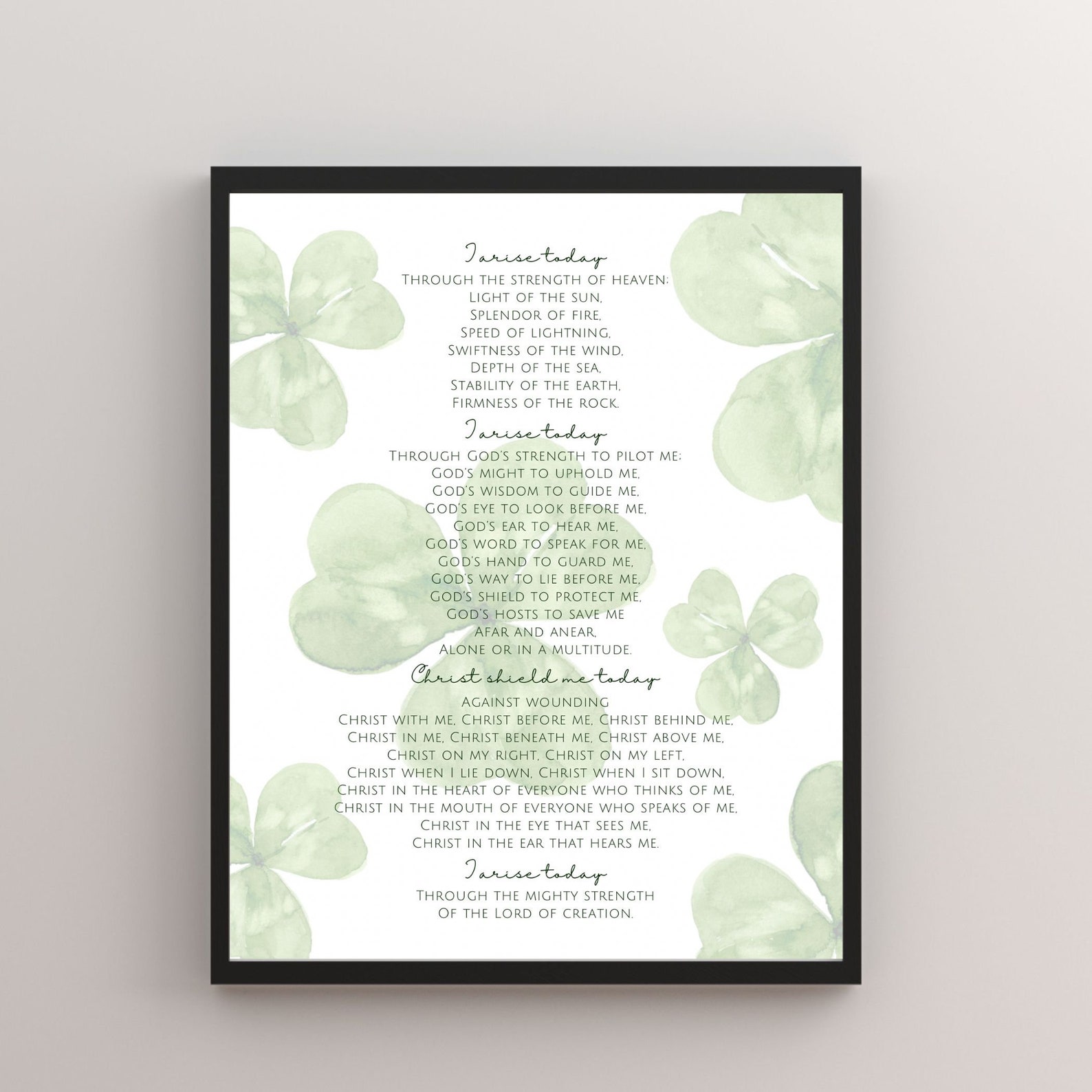 St Patricks Breastplate Prayer of Saint Patrick Printable Poster Christ ...