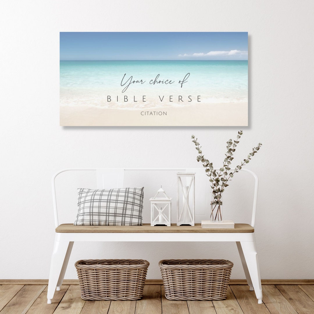 Custom Bible Verse Wall Art Personalised Scripture Sign Christian Beach ...