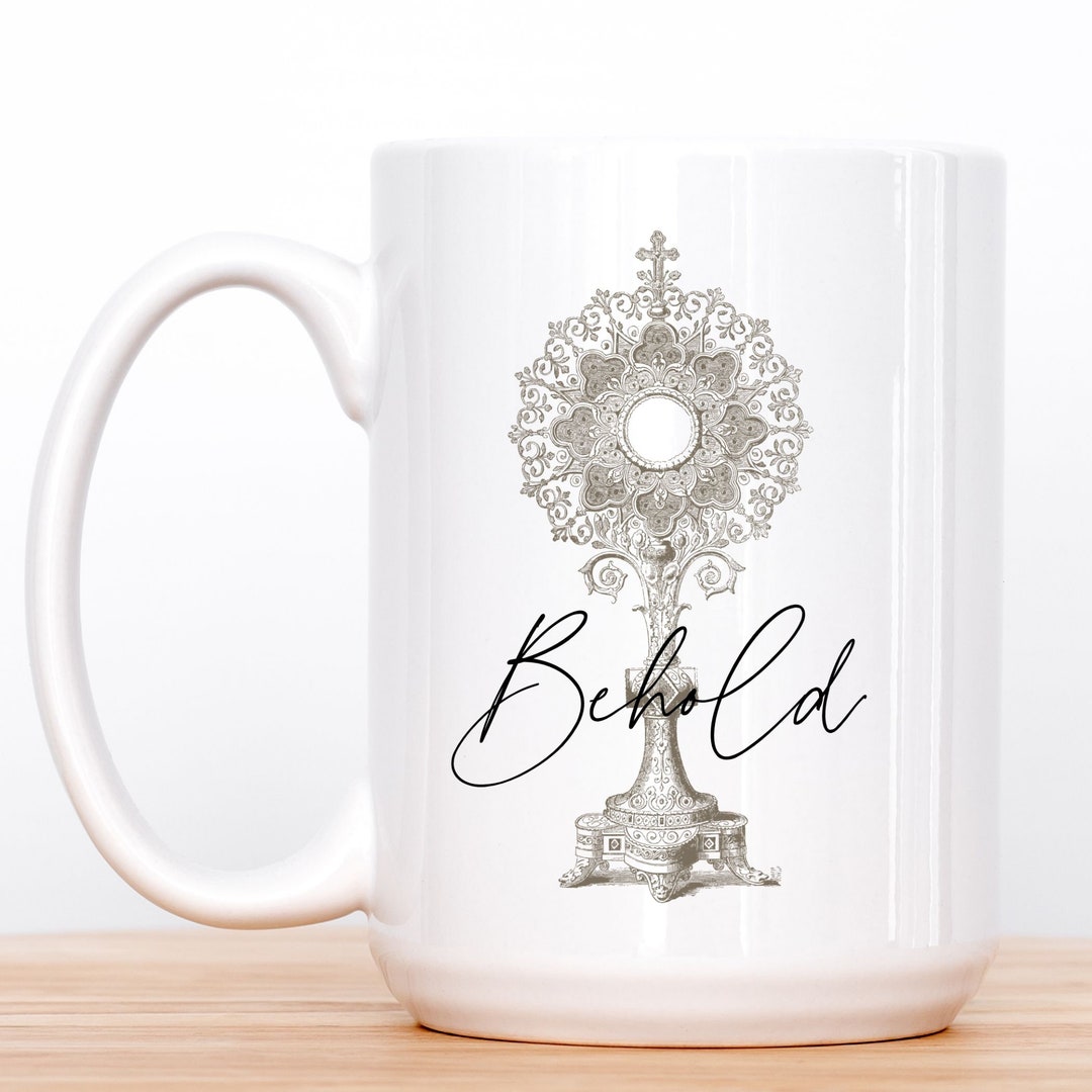 Monstrance Traditional Catholic Eucharistic Adoration Mug Behold Gift ...
