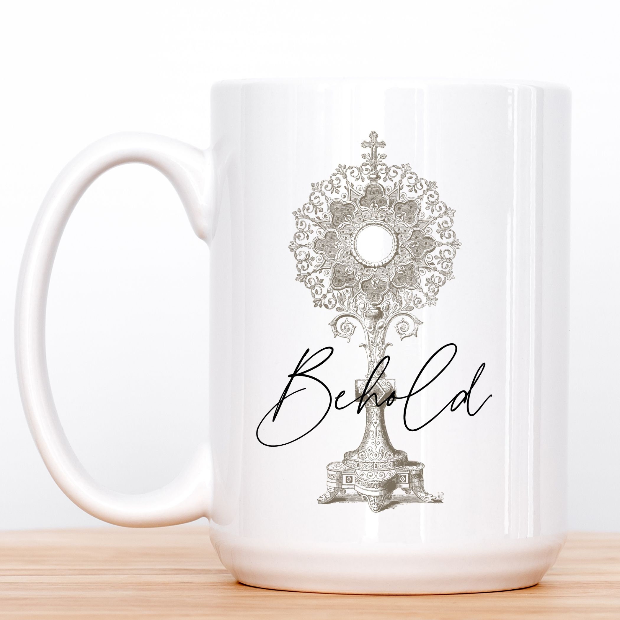 Traditional Catholic Eucharistic Adoration Mug Behold Gift for Priest ...