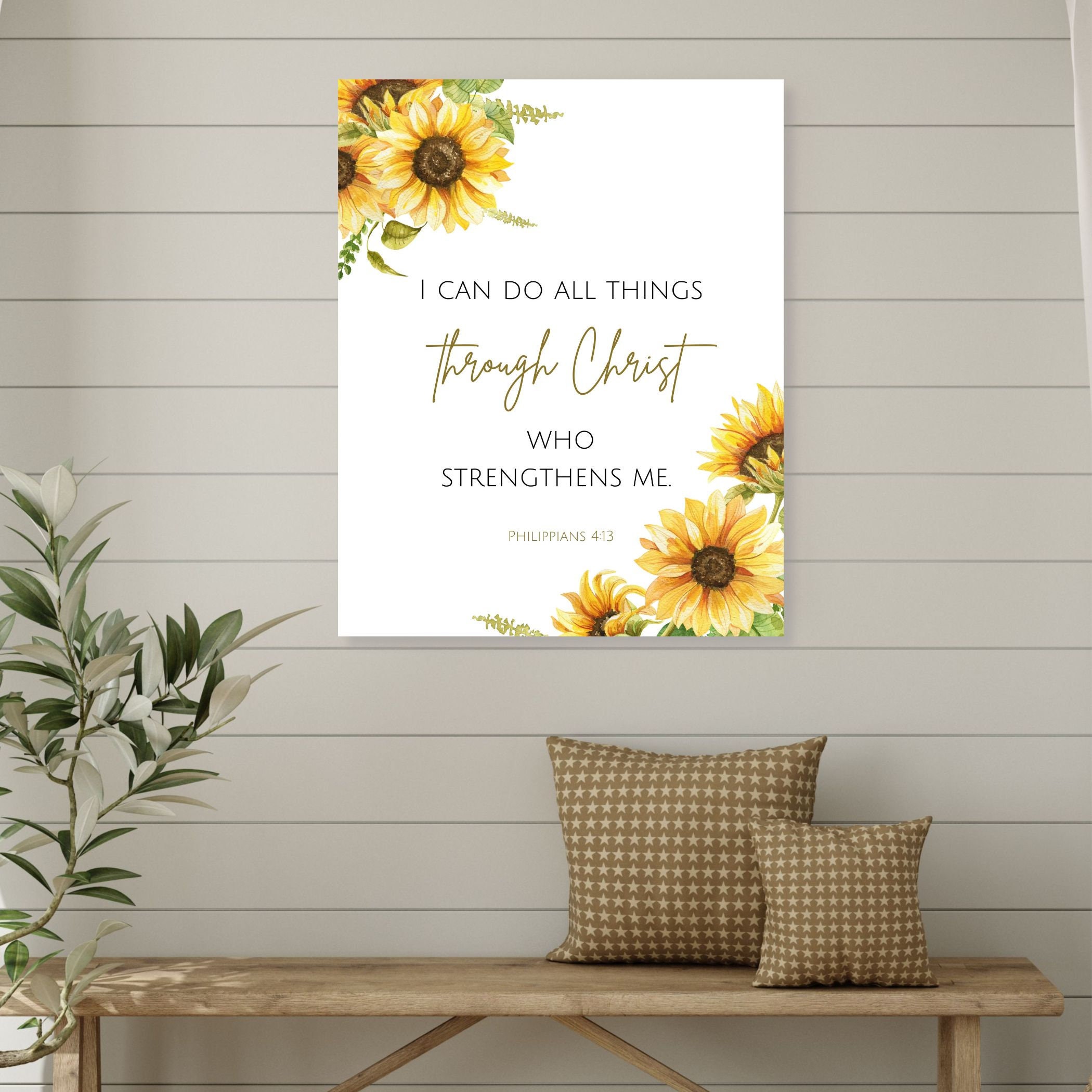 I Can Do All Things Through Christ Who Strengthens Me, Floral Scripture ...