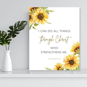 I Can Do All Things Through Christ Who Strengthens Me, Floral Scripture ...