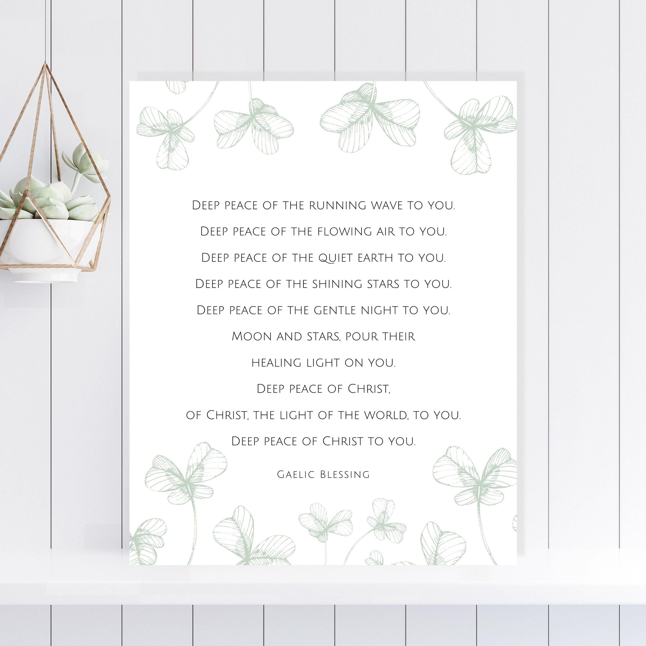 Irish Blessing Canvas Wall Art Sign Deep Peace Prayer Gaelic - Etsy