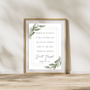 St. Joseph Printable Poster Traditional Catholic Wall Art, Litany of ...