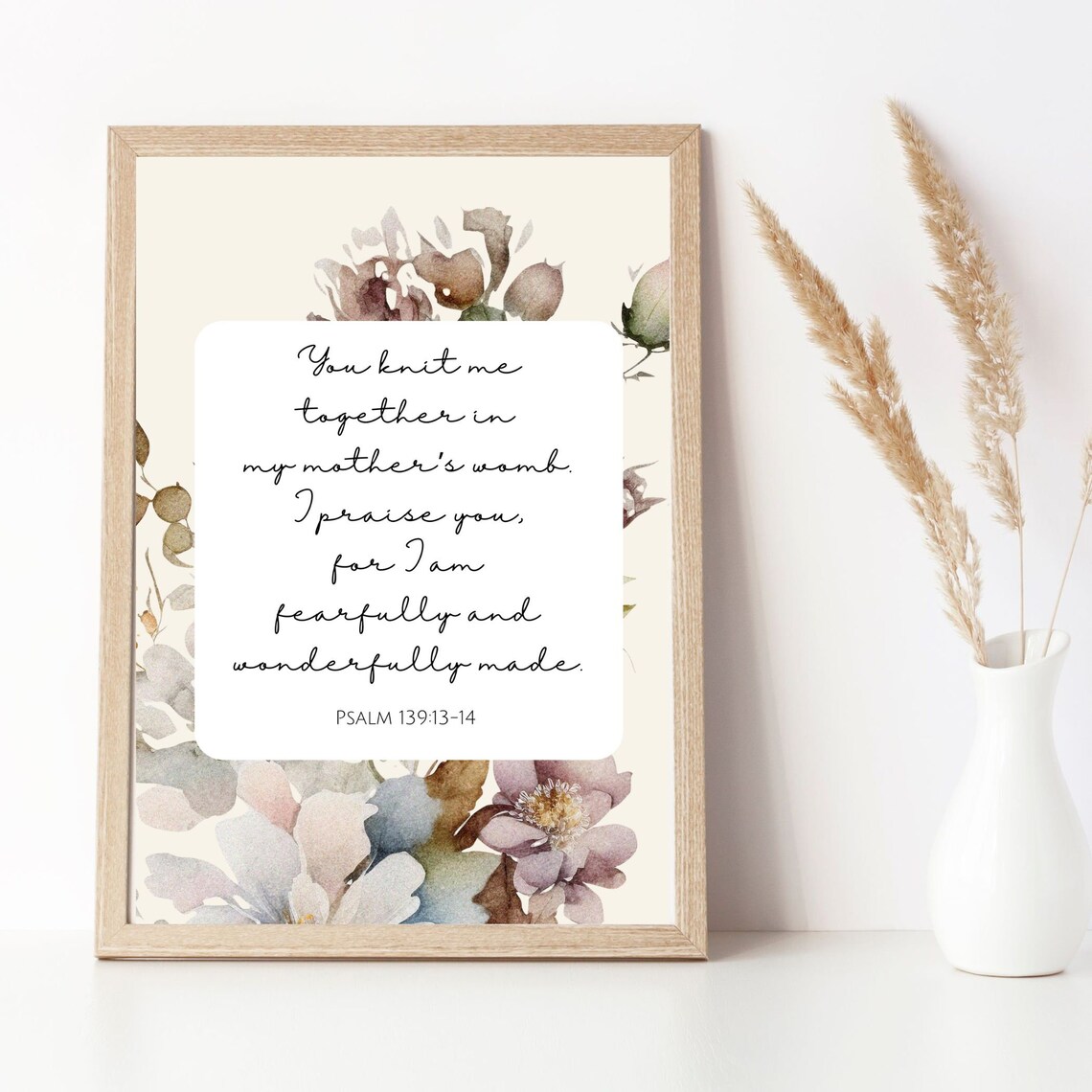 Christian Motherhood Floral Printable Set of 5 Posters for Mother Bible ...