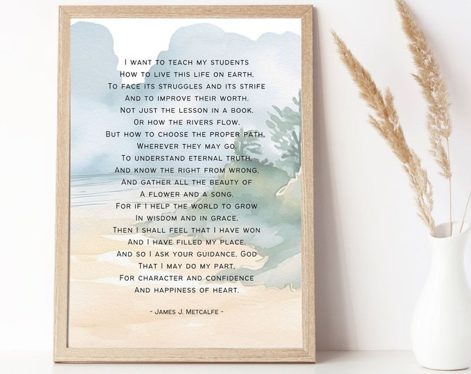 Teacher Rainbow Poem, Teacher Appreciation Gift Sign Printable, Teacher ...