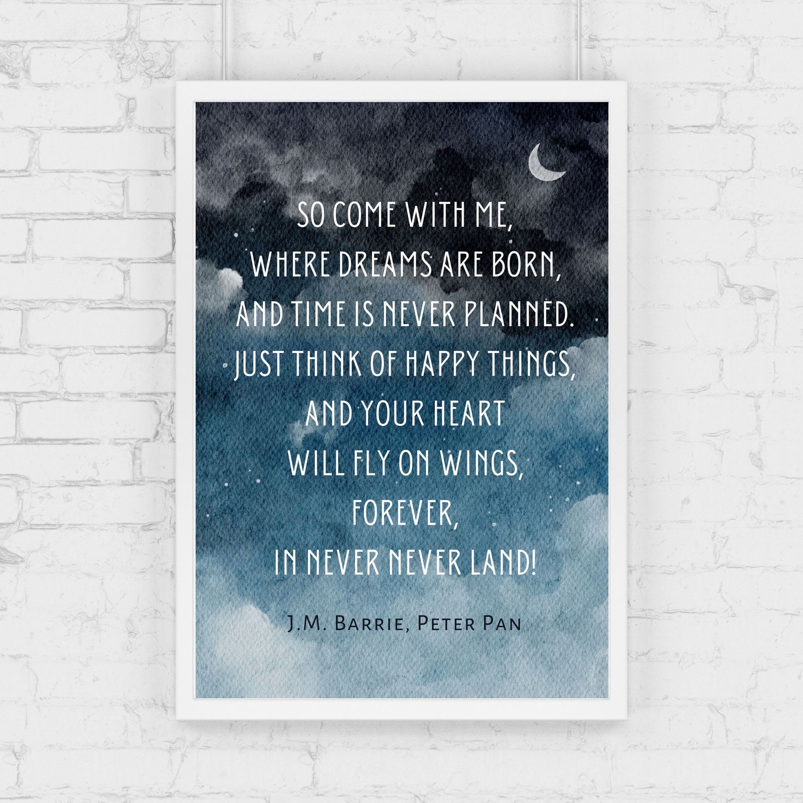 Peter Pan Quote Printable Wall Art Neverland so Come With - Etsy