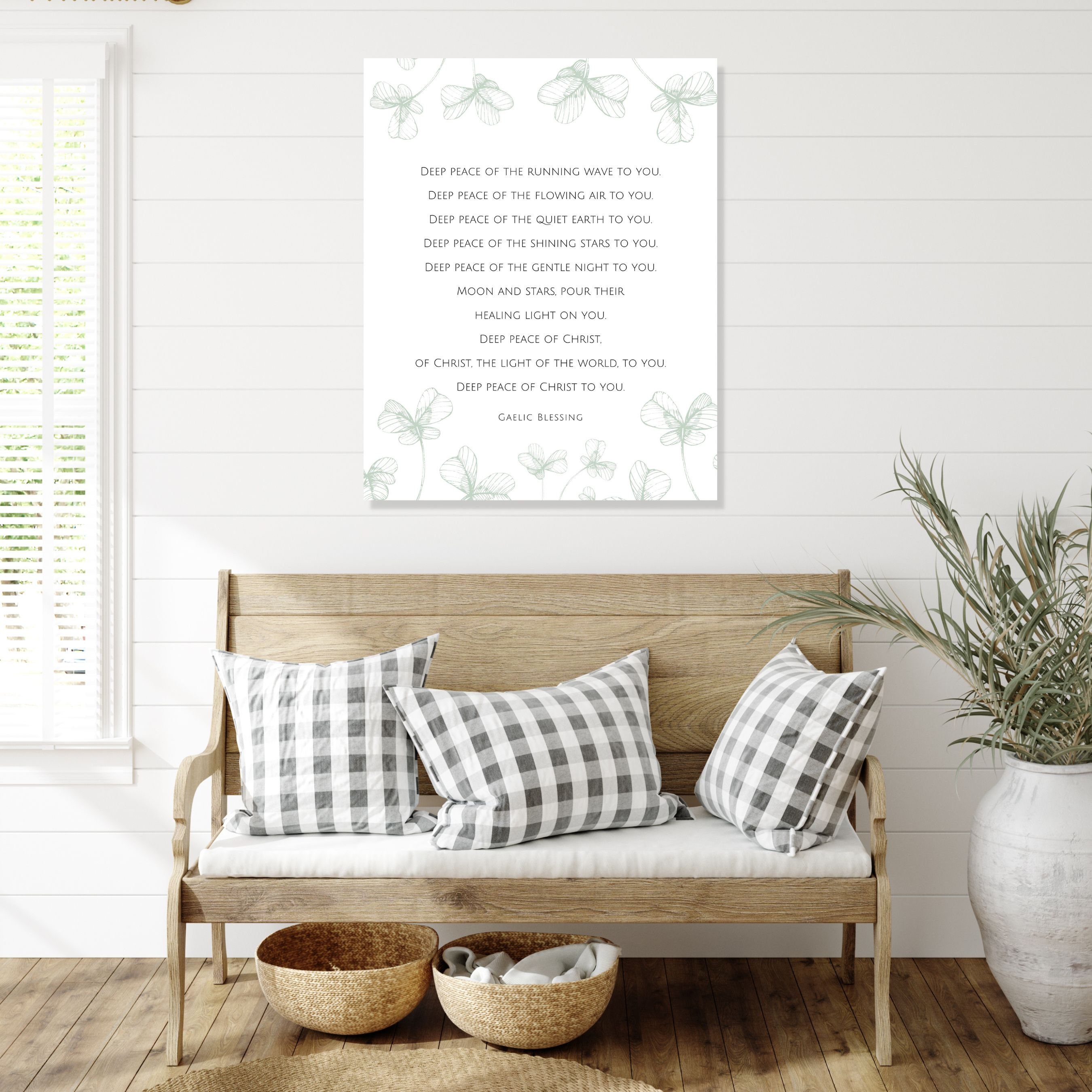 Irish Blessing Canvas Wall Art Sign Deep Peace Prayer Gaelic - Etsy