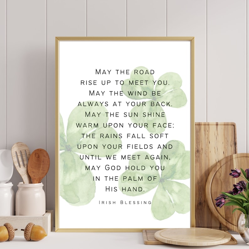 Irish Blessing PRINTABLE Poster, May the Road Rise to Meet You, St ...