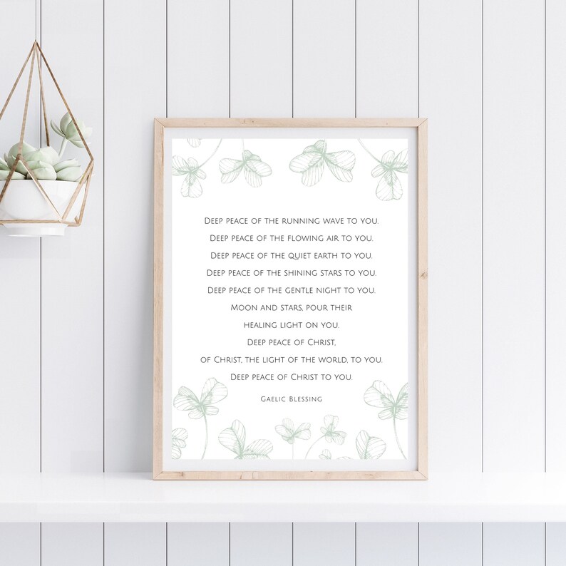 Irish Blessing Printable Poster, Deep Peace Prayer, Gaelic Blessing ...
