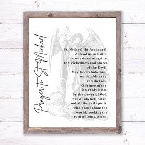 St. Michael Prayer Printable Poster Traditional Catholic Blessing ...