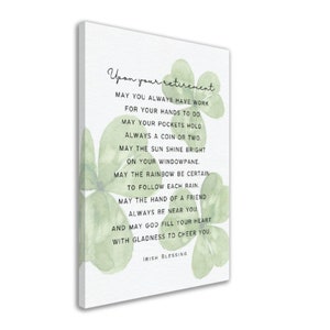 Retirement Blessing, Irish Blessing for Retirement Poem, Canvas Wall ...