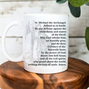 Catholic Mug, St. Michael Archangel Coffee Cup, Saint Quote Gift for ...