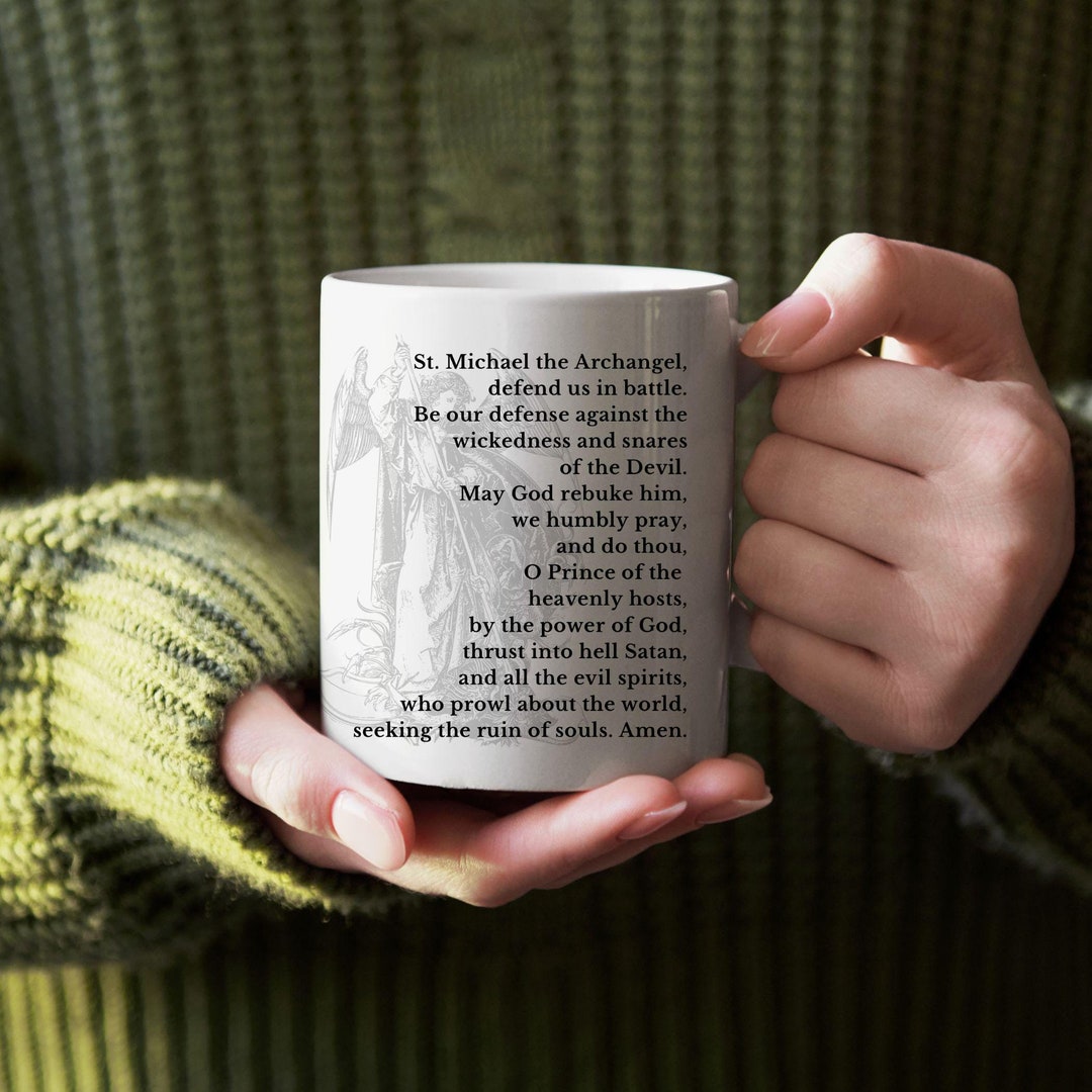 Catholic Mug, St. Michael Archangel Coffee Cup, Saint Quote Gift for ...