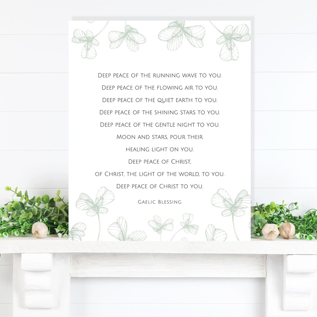 Irish Blessing Canvas Wall Art Sign, Deep Peace Prayer, Gaelic Blessing ...