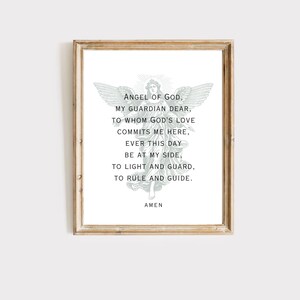Guardian Angel of God Prayer PRINTABLE Poster, Traditional Catholic ...
