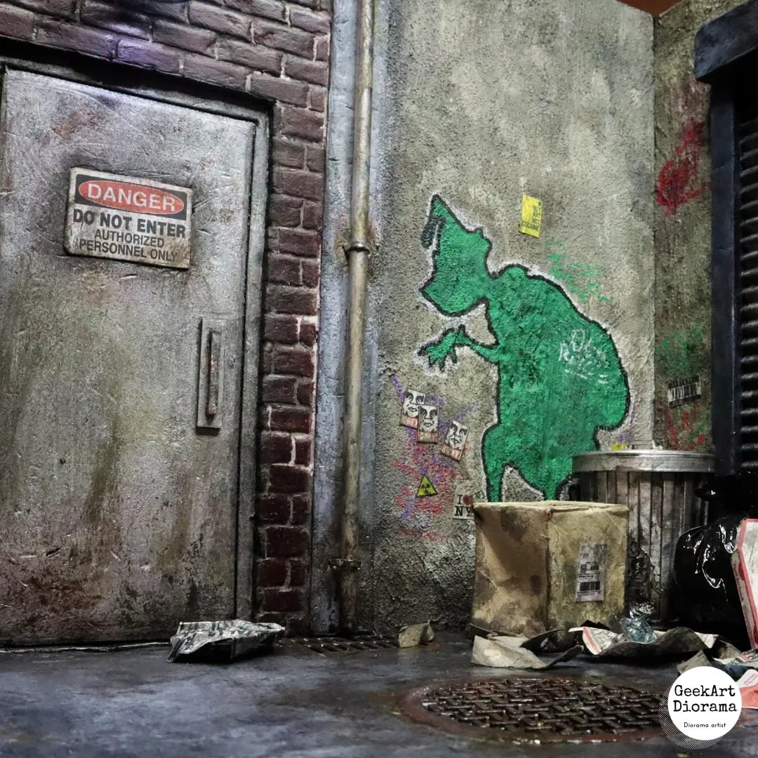 Back Alley Diorama 1 12 Scale Action Figure Diorama Grinch Grafitti