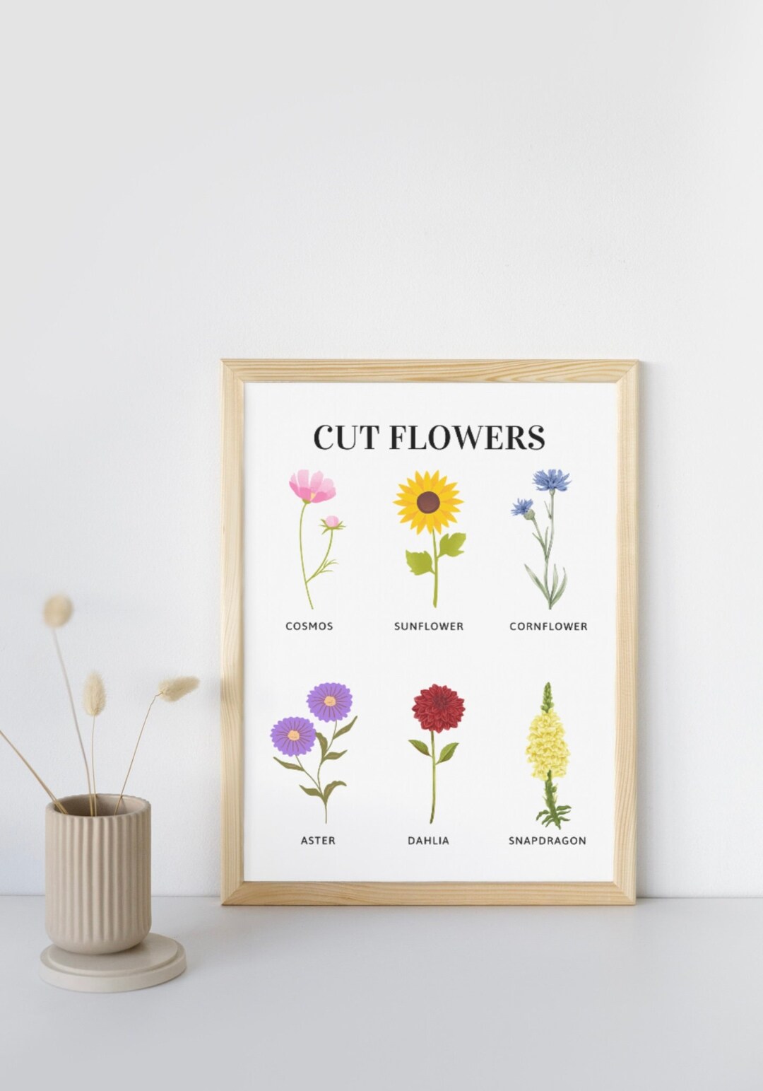 Flower Identification Chart, Flower Guide, Colourful Home Décor ...