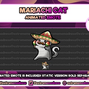 Mariachi Cat Twitch Animated Emote Discord Mexican Dancing Meme Party ...