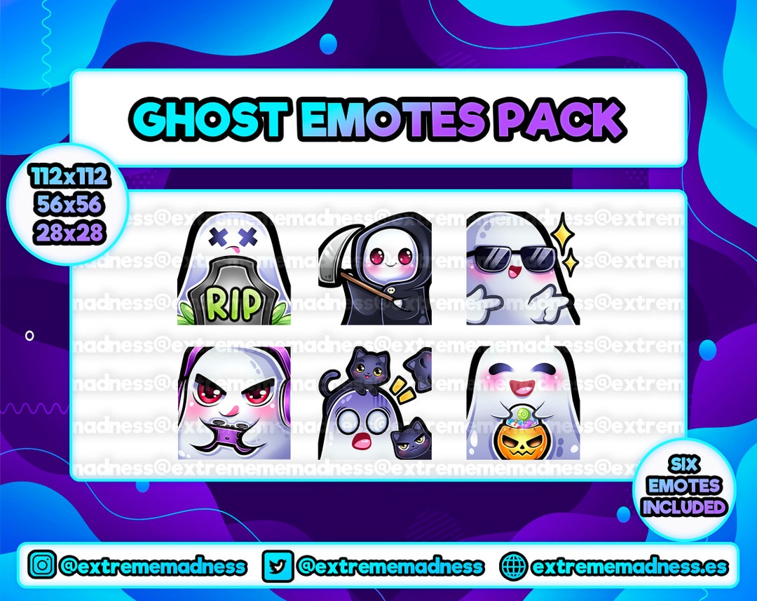 Ghost Emotes Pack Emote Set Halloween Emotes Discord Stream Horror ...