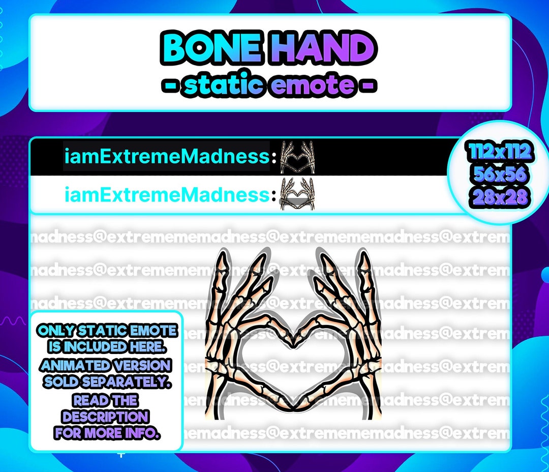 Heart Bone Hand Twitch Emote Youtube Discord Streamer Creepy Dead ...