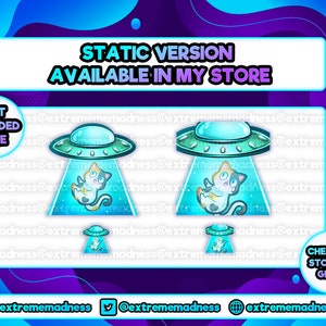 Animated UFO Cat Emote for Twitch and Discord Stream UFO Emote Cat ...